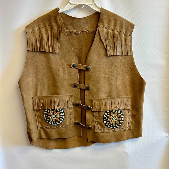 Ponchos & Serapes | Native American Hand Beaded Leather Vest | Poshmark